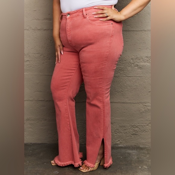 Risen Jeans | Jeans | Risen Bailey Plus Size High Waisted Side Slit ...
